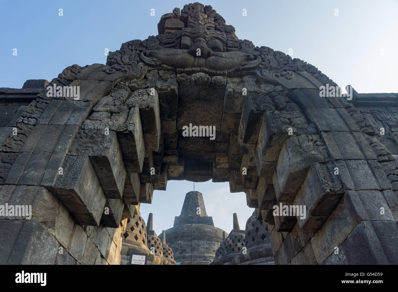 Indonesia, Java Tengah, Magelang, archway in the temple, Buddhist ...