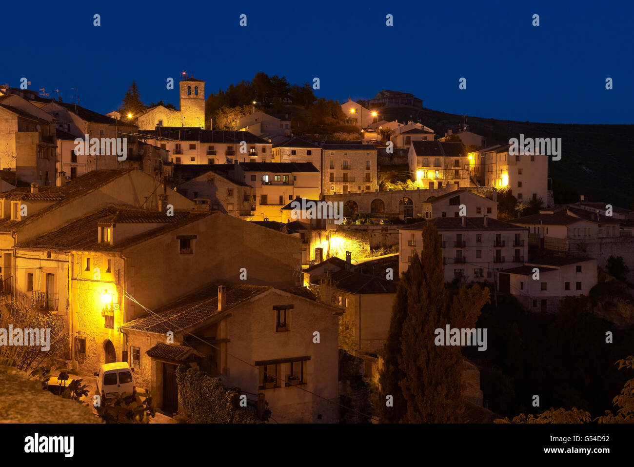 Sepulveda. Street at Dusk, Segovia province, Castilla-Leon, Spain Stock ...