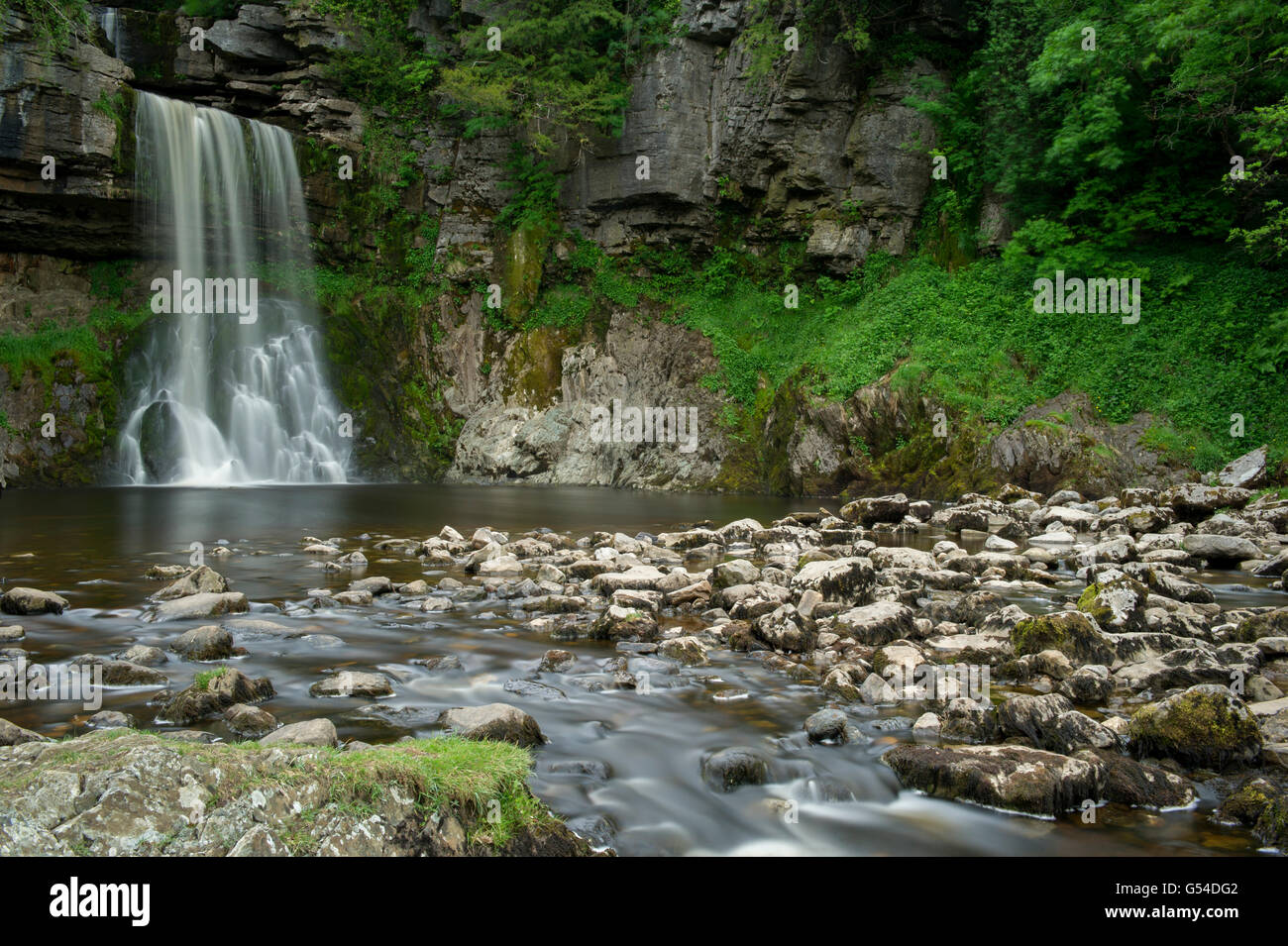 A long exposure of Thornton Force Waterfall on the River Twiss along ...