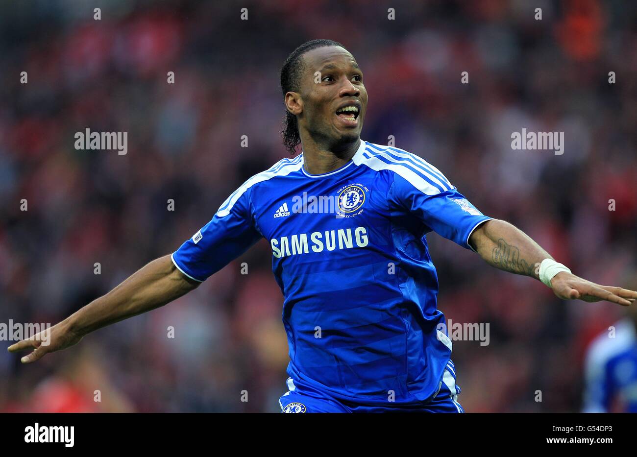 Chelsea's Didier Drogba celebrates after scoring his team's second goal ...