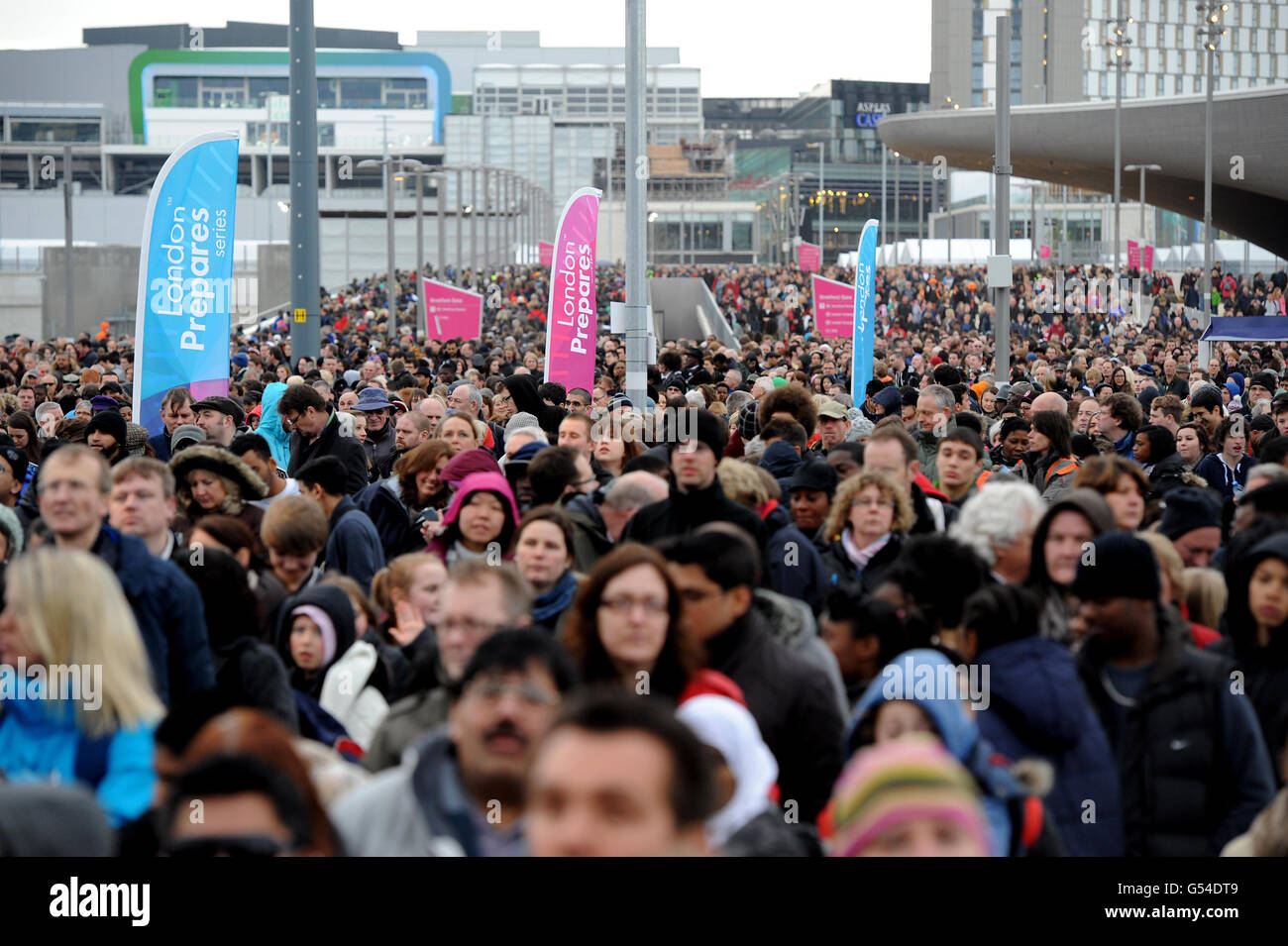 Fans make their way down towards the Olympic Stadium ahead of the ...