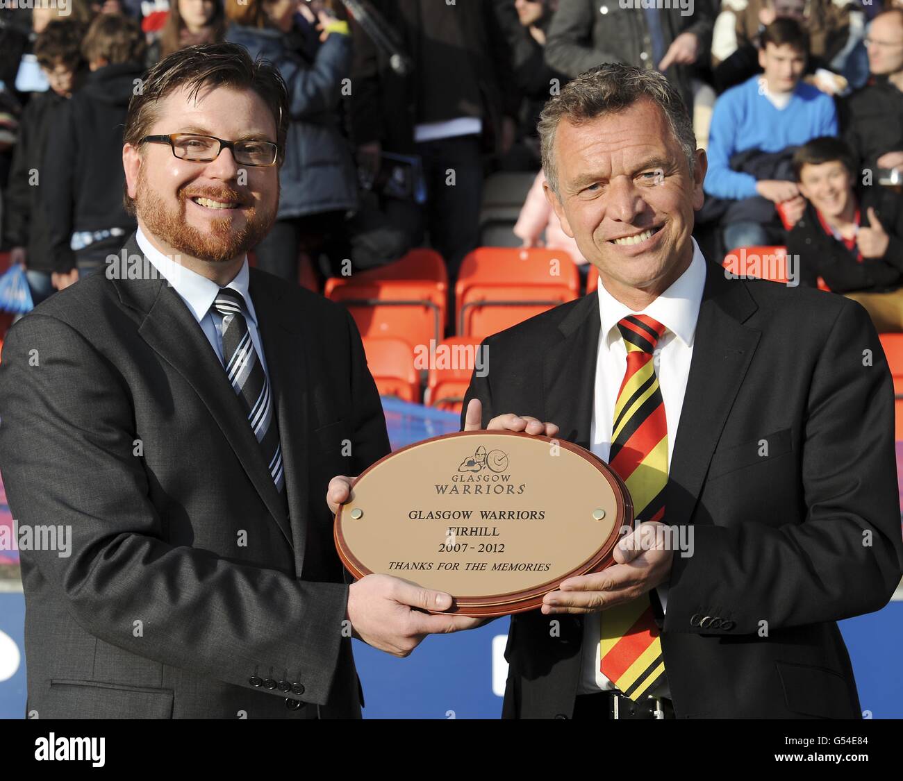 Glasgow Warriors presentation to Partick Thistle (Nathan Bombrys and ...