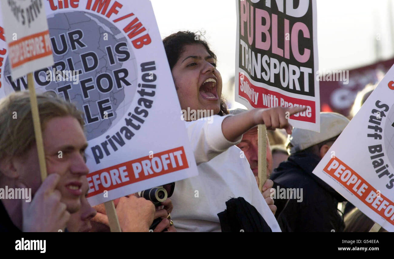 Demonstrators from the Socialist Workers Party (SWP) who are closely ...