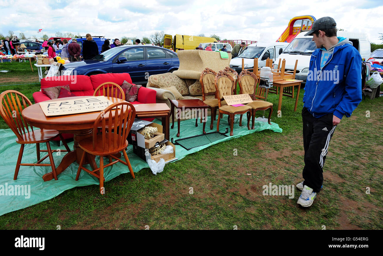 General view of Measham Car Boot Sale in Derbyshire as the public ...