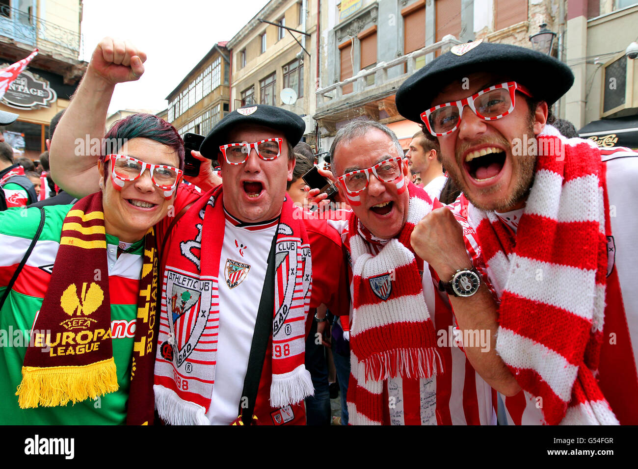 Athletic Bilbao fans soak up the atmosphere in Bucharest before the ...