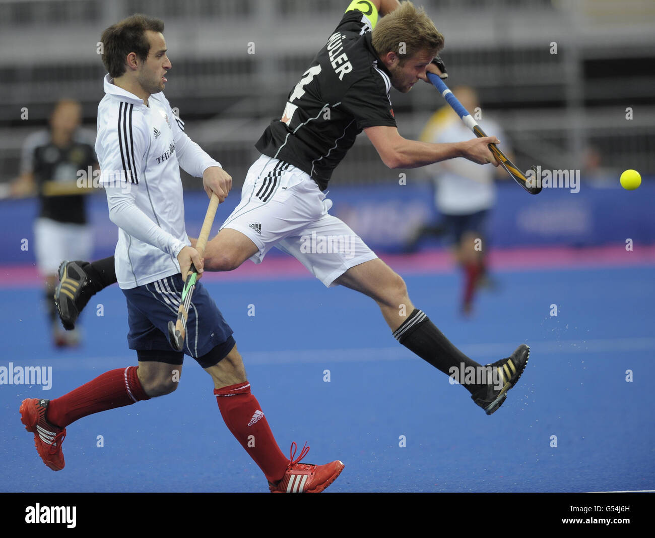 Great Britain's Nick Catlin challenges Germany's Maximillian Muller ...