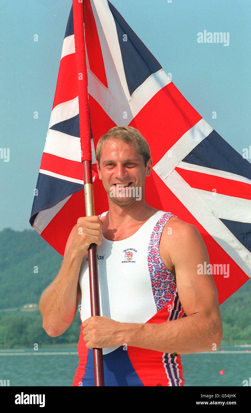Olympic rower and Britain's Olympic team flag bearer Steve Redgrave at ...