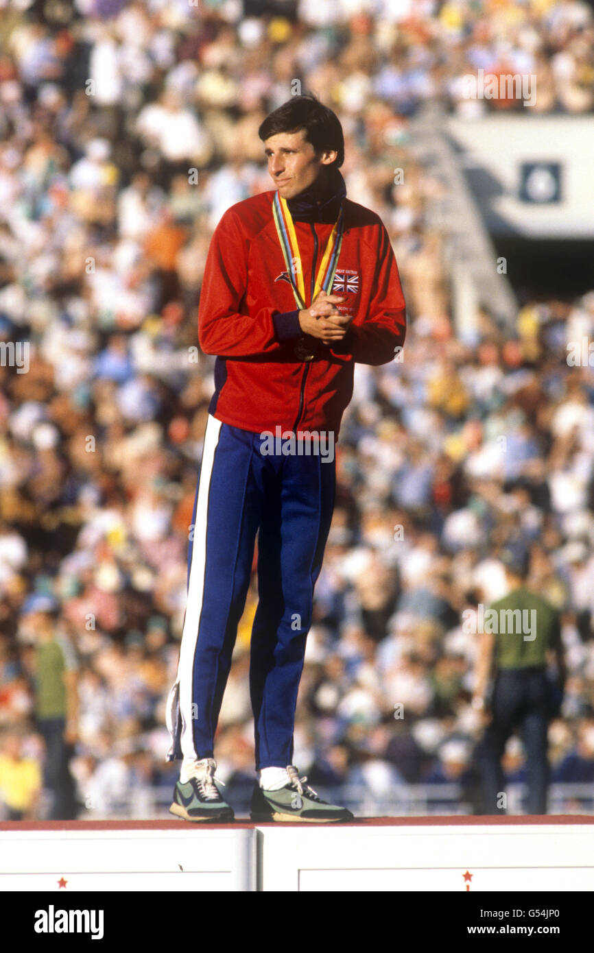 Great Britain's Seb Coe on the podium with his gold medal Stock Photo ...