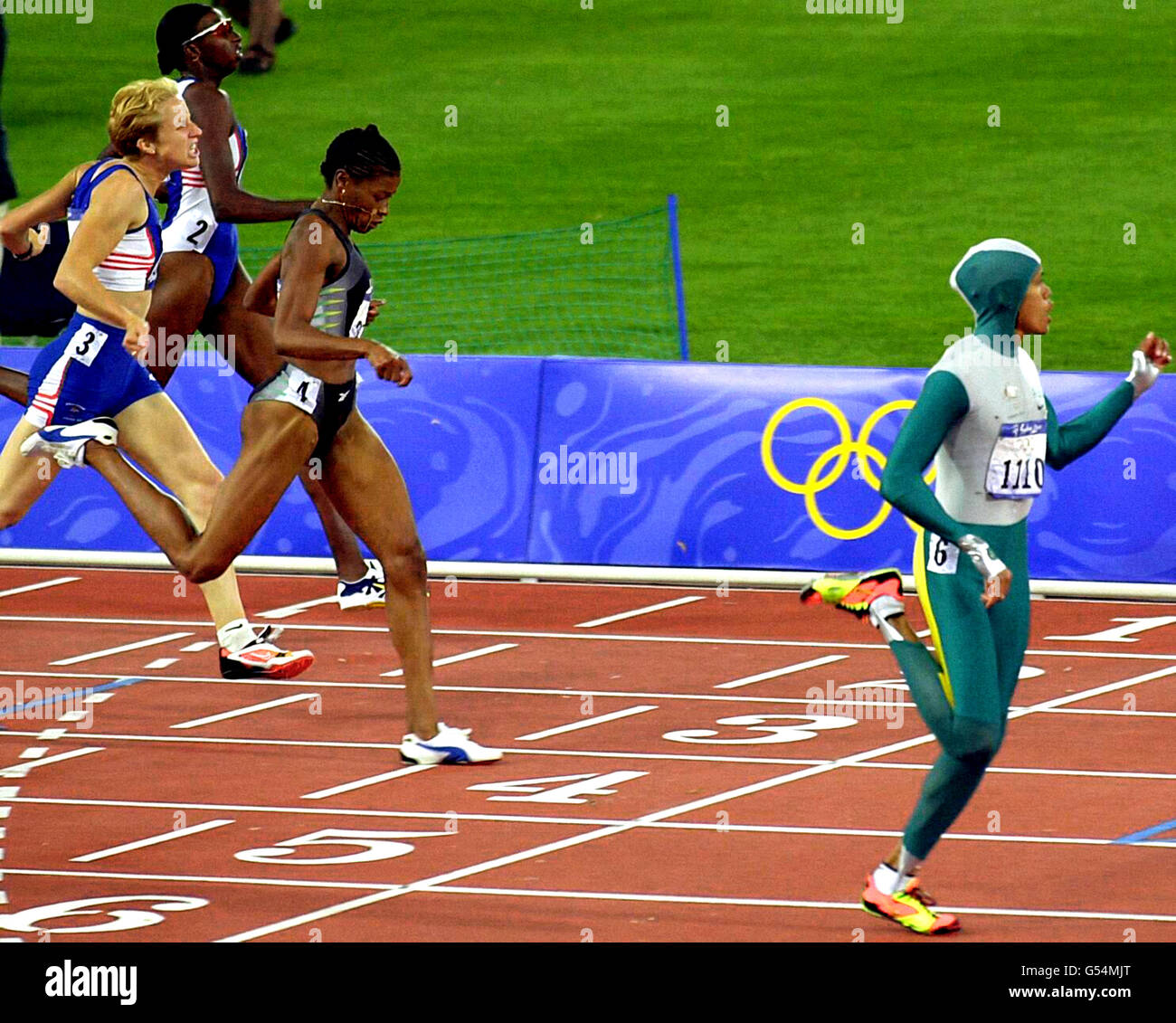 Lane six wins gold in 400m final olympic games in hi-res stock ...