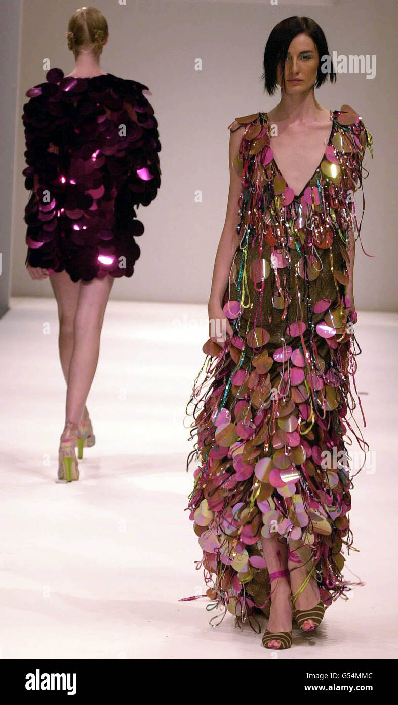 Model erin oconnor wearing sequinned evening gown liberty hi-res stock ...