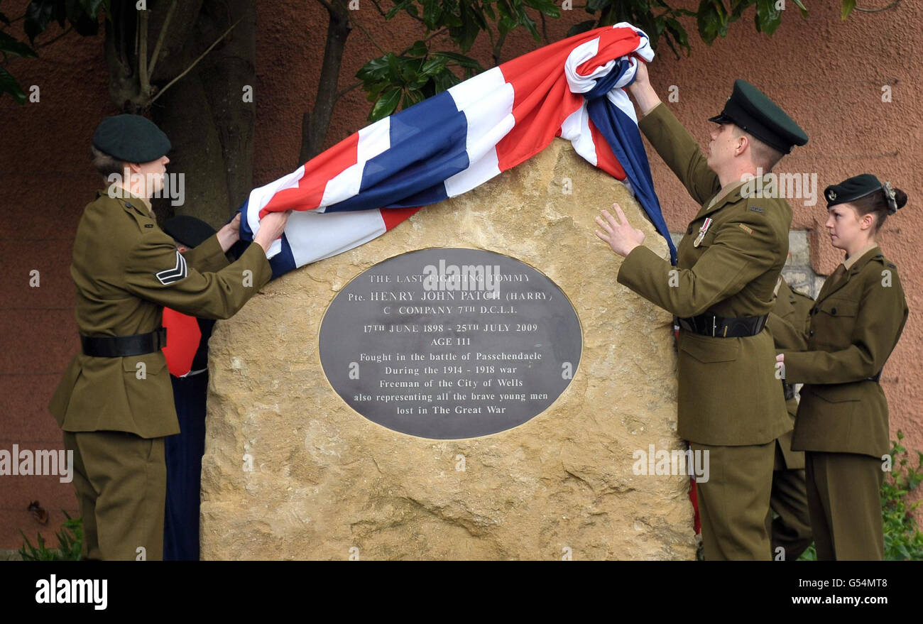 Harry Patch memorial Stock Photo - Alamy