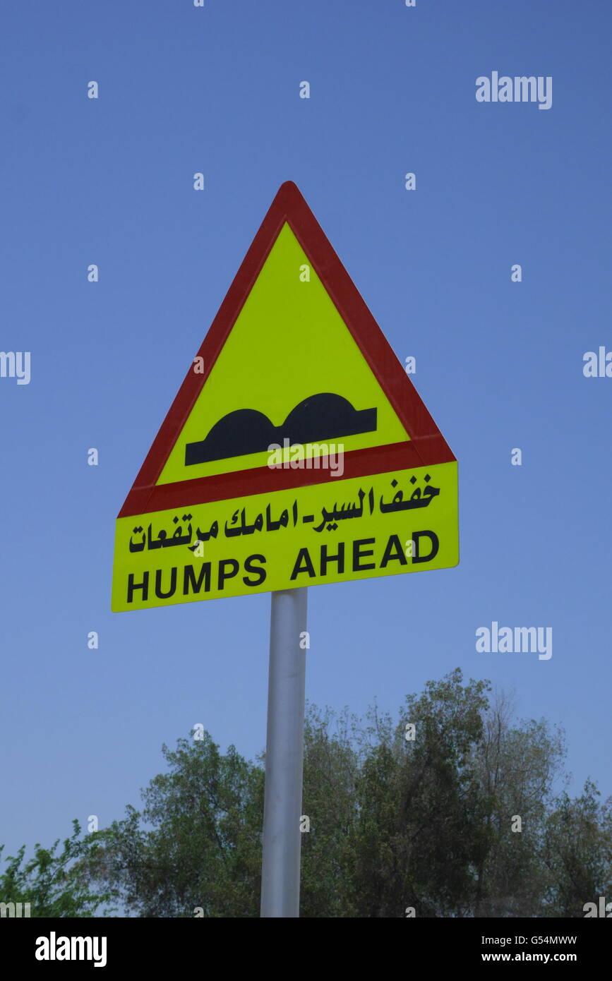 Road Sign In Arabic English Stock Photos & Road Sign In Arabic English ...
