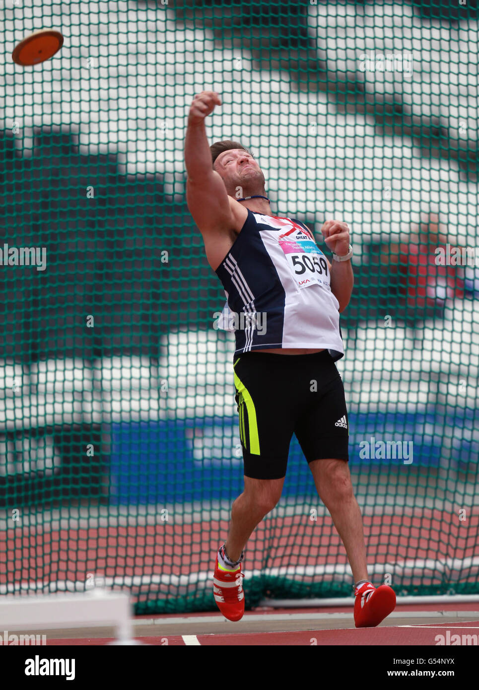Great Britain's Daniel Greaves competes in the Mens Discus Throw during ...