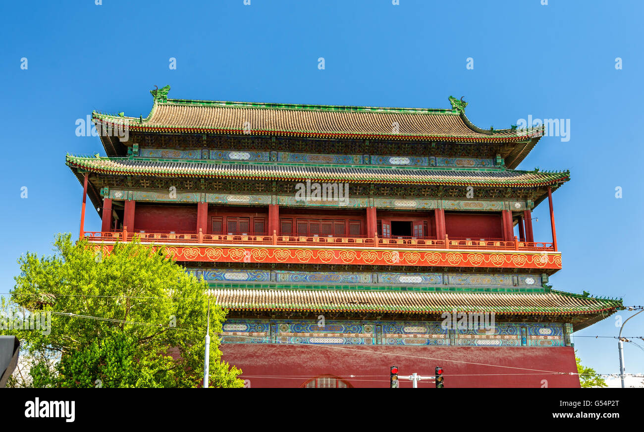 Gulou or Drum Tower in Beijing Stock Photo - Alamy