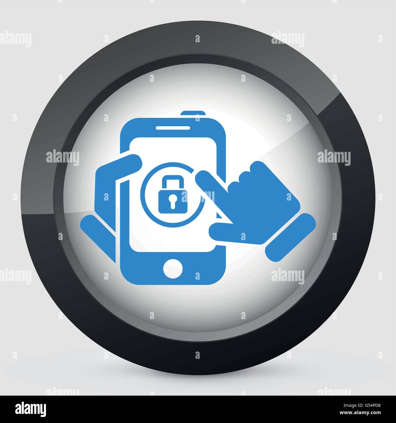 Hand holding smartphone secure lock Stock Vector Images - Alamy