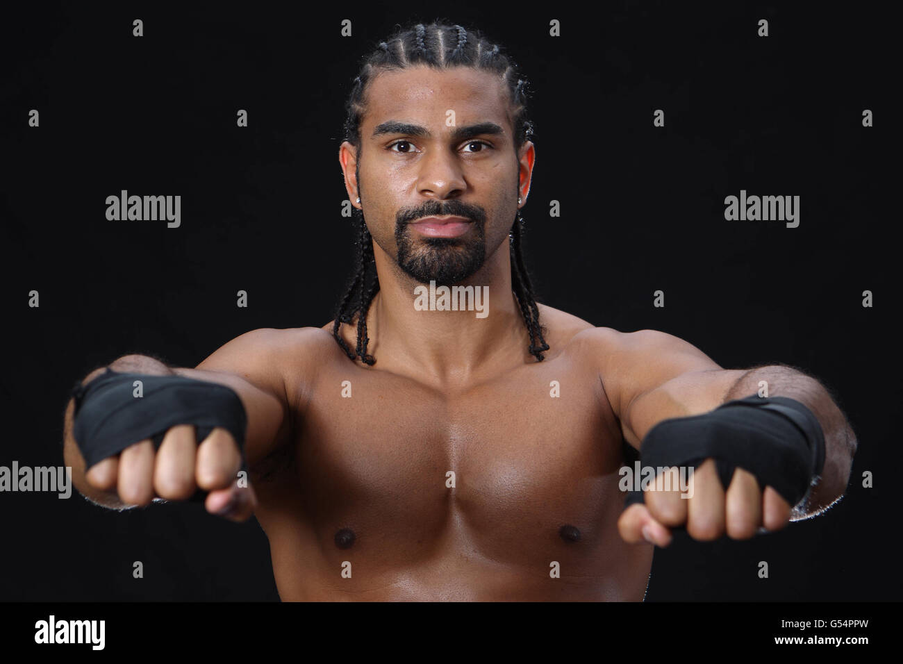 David Haye poses for photographers after the Press Conference at Upton ...