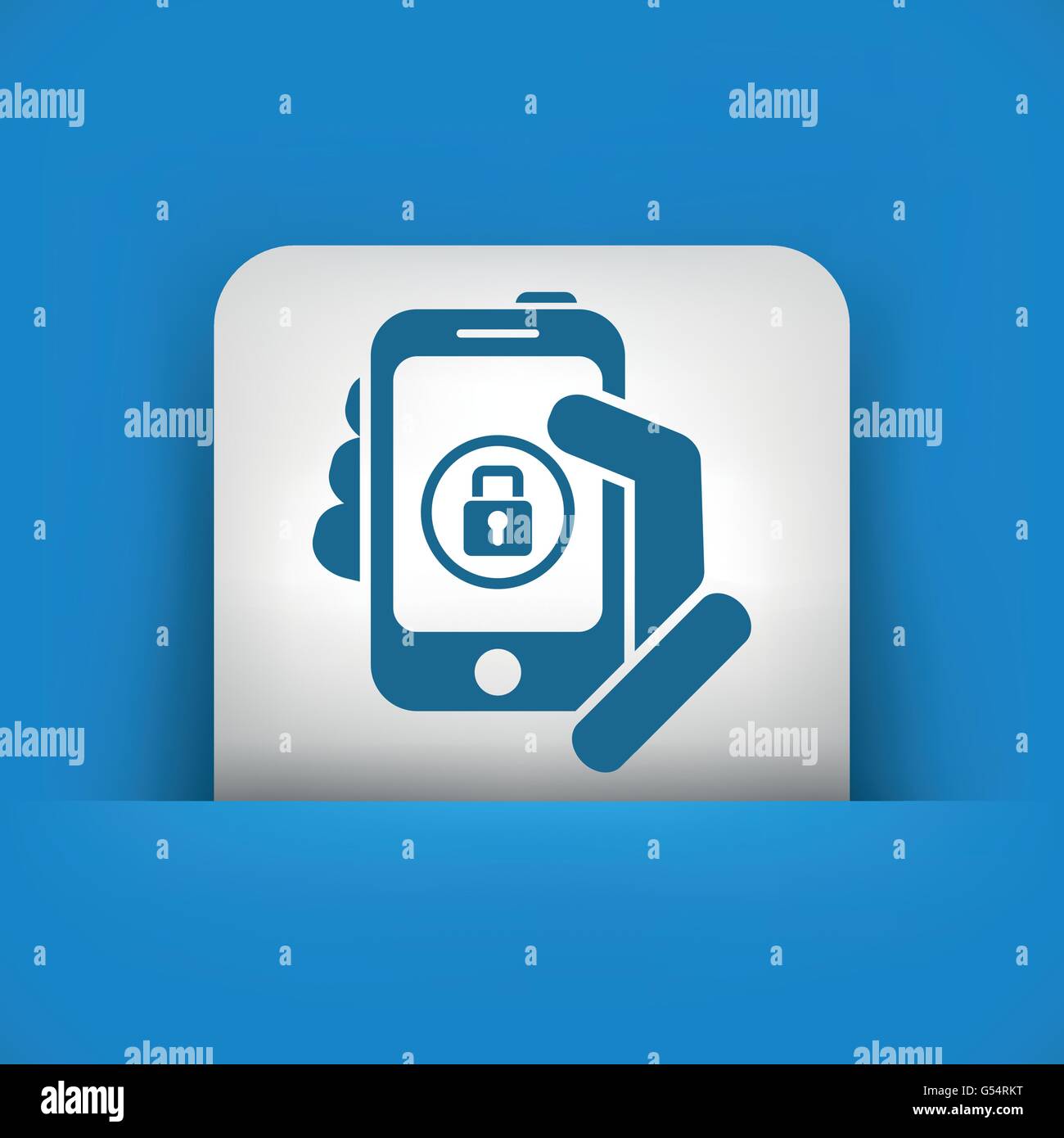 Hand holding smartphone secure Stock Vector Images - Alamy
