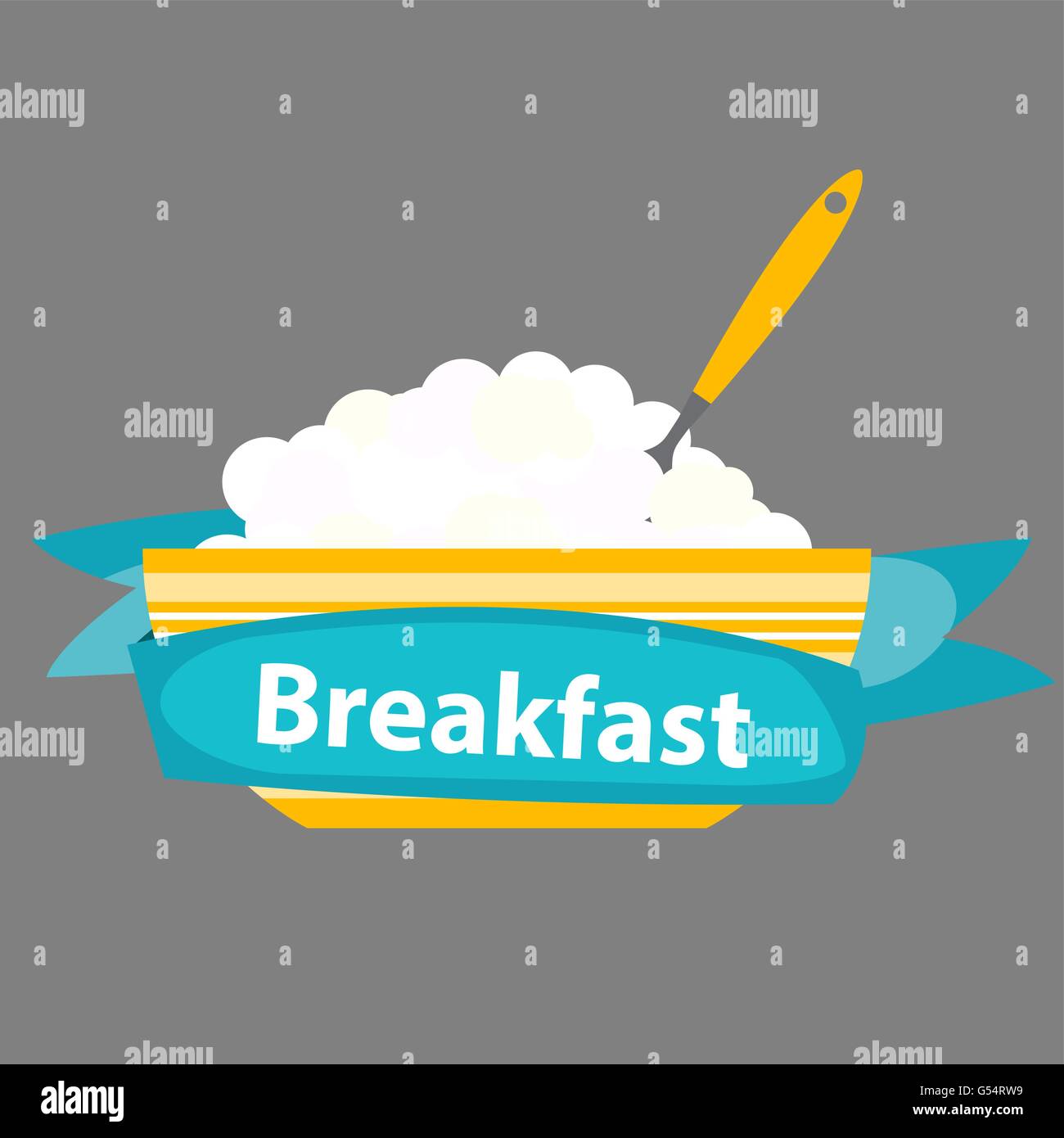 Breakfast Cereal Oatmeal, Icon in Modern Flat Style Vector Illus Stock ...