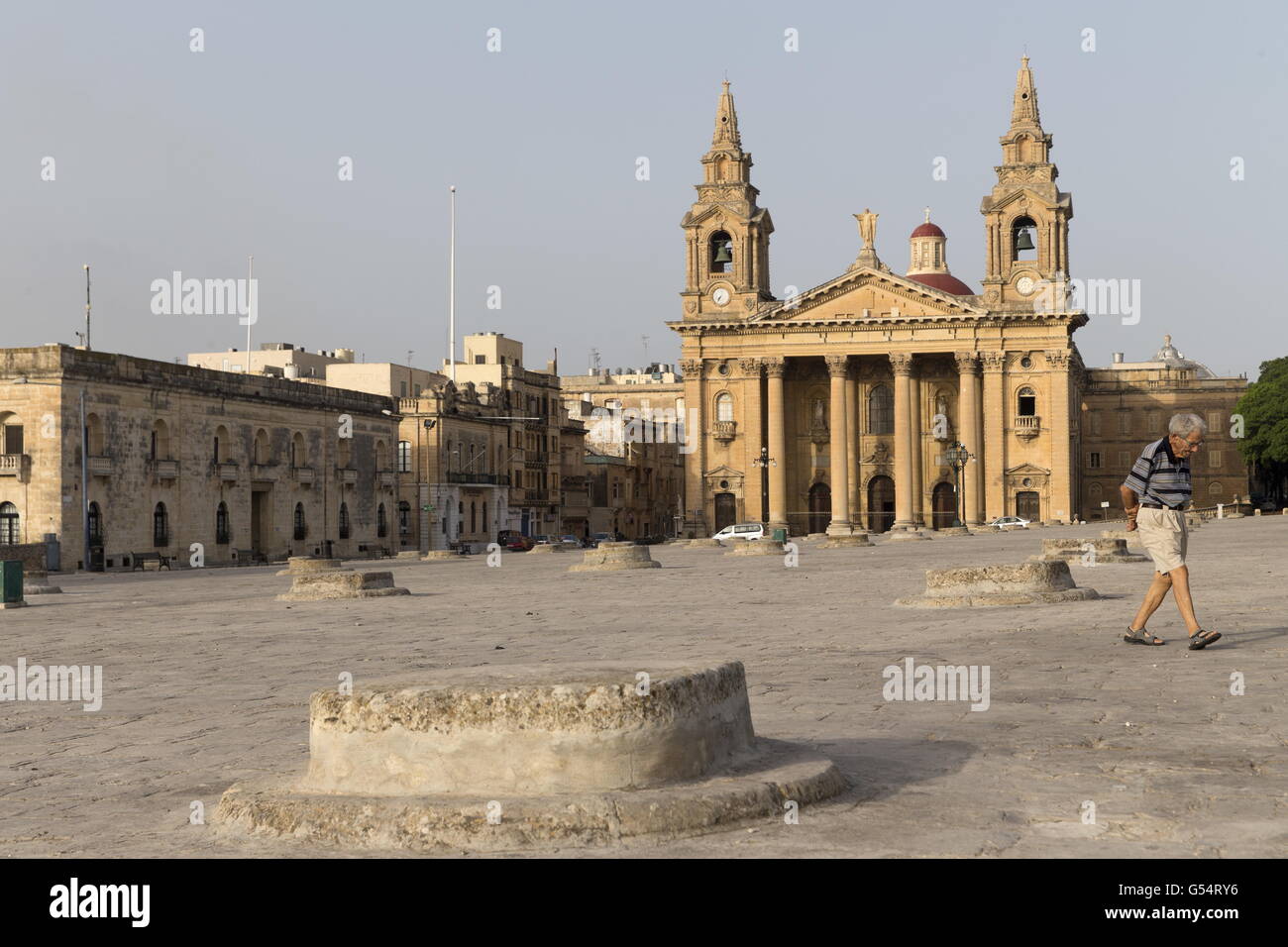 The Saint Publius Church at the St Publius square and granaries in the ...