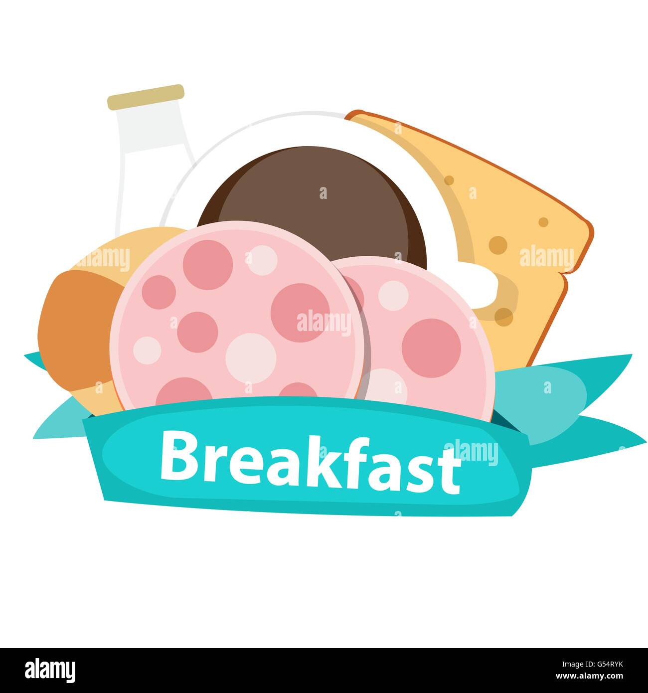 Best Breakfast Icon Background in Modern Flat Style Vector Illus Stock ...