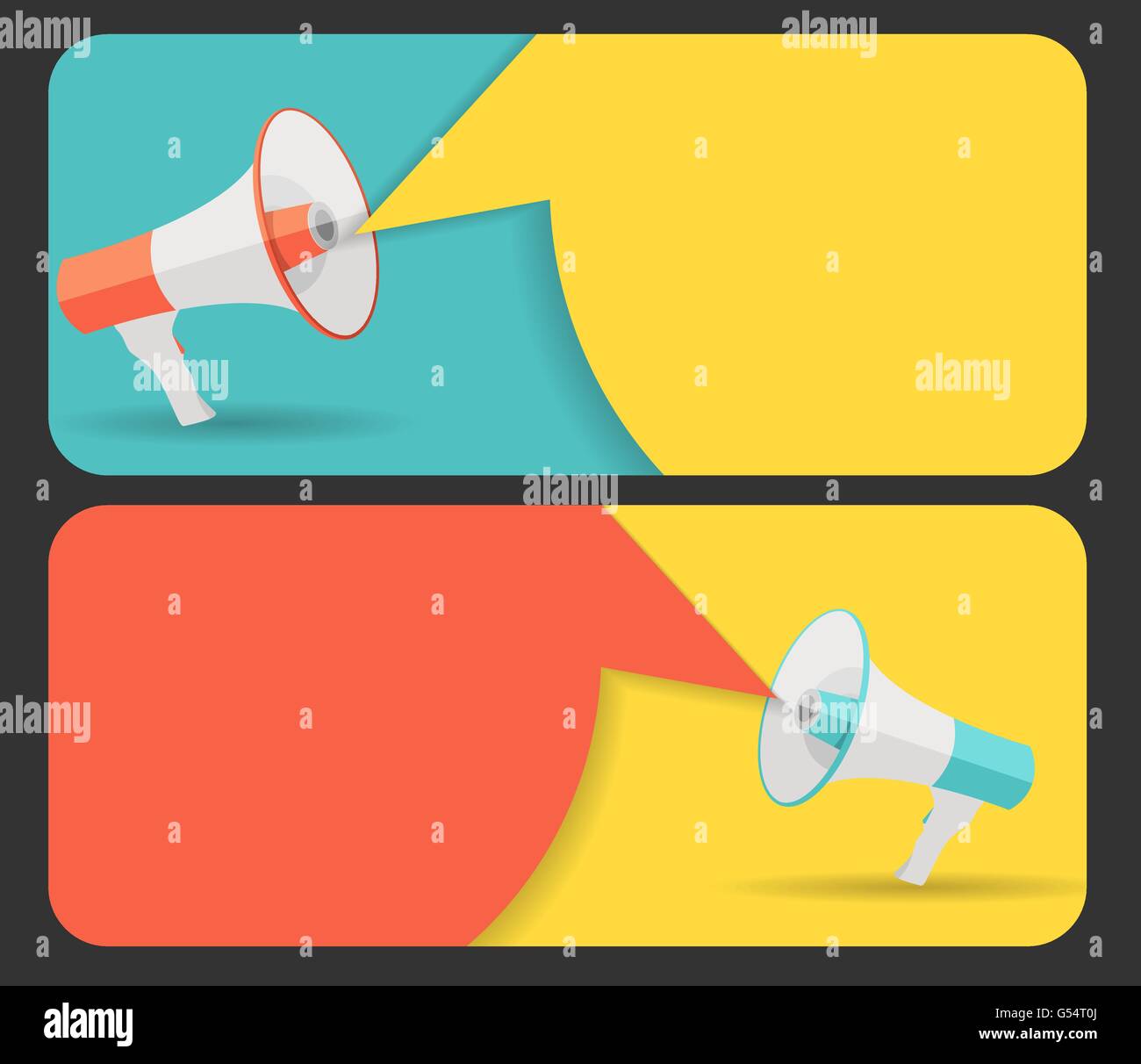 Hand with Megaphone and Speech Bubble Vector Illustration Stock Vector ...