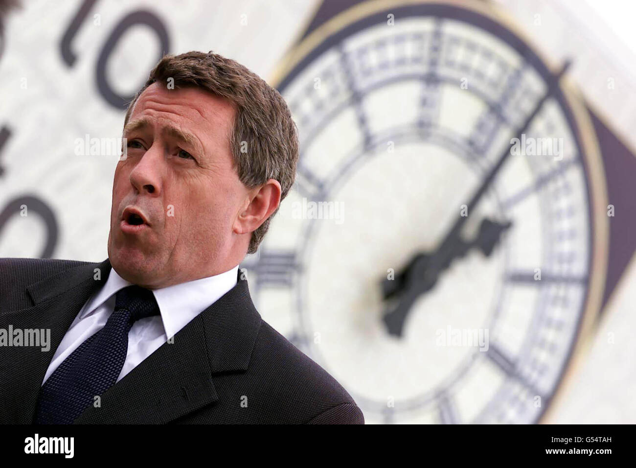 Labour's health spokesman John Denham launches a poster campaign during ...