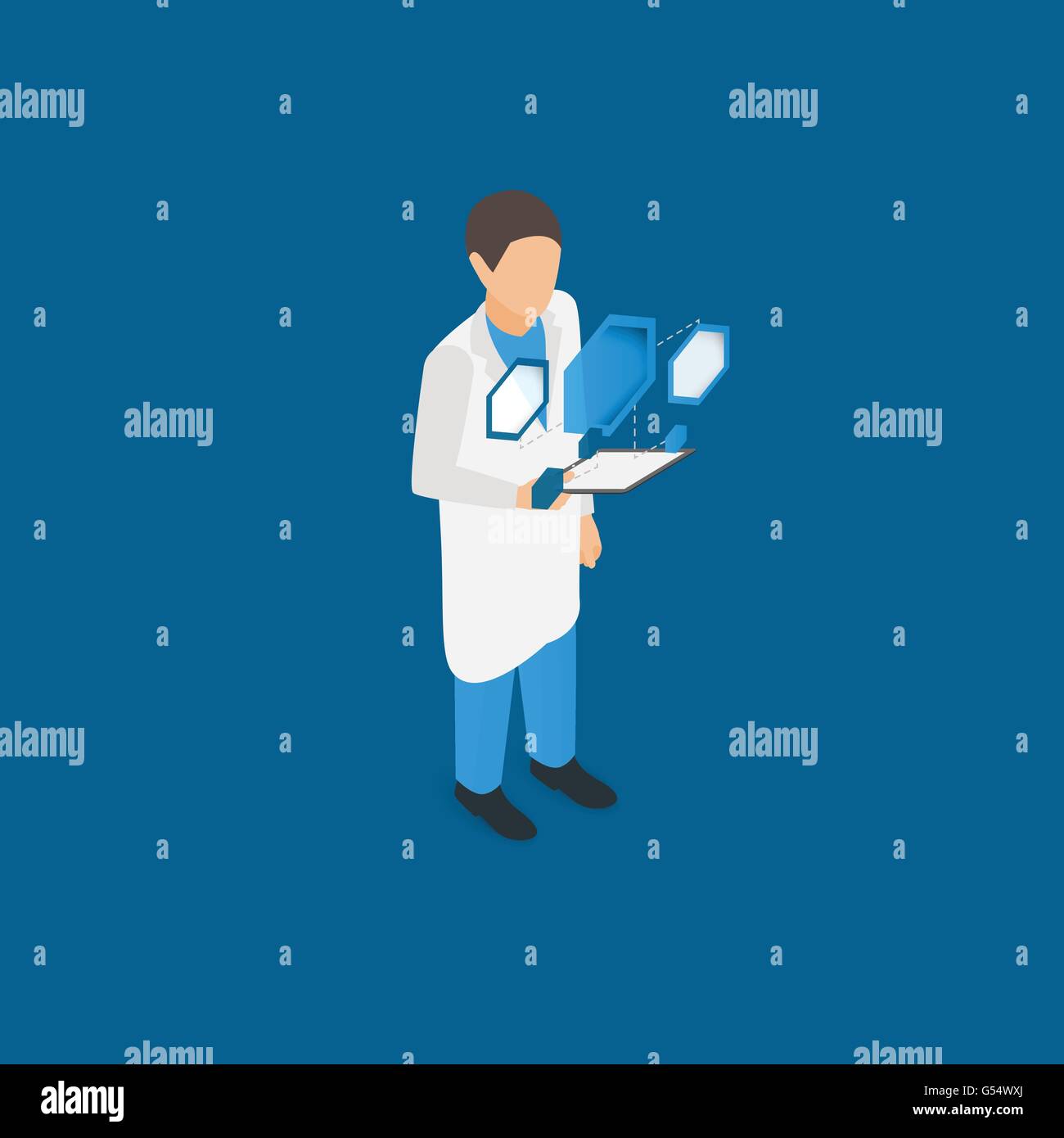 Tablet science research man Stock Vector Images - Alamy