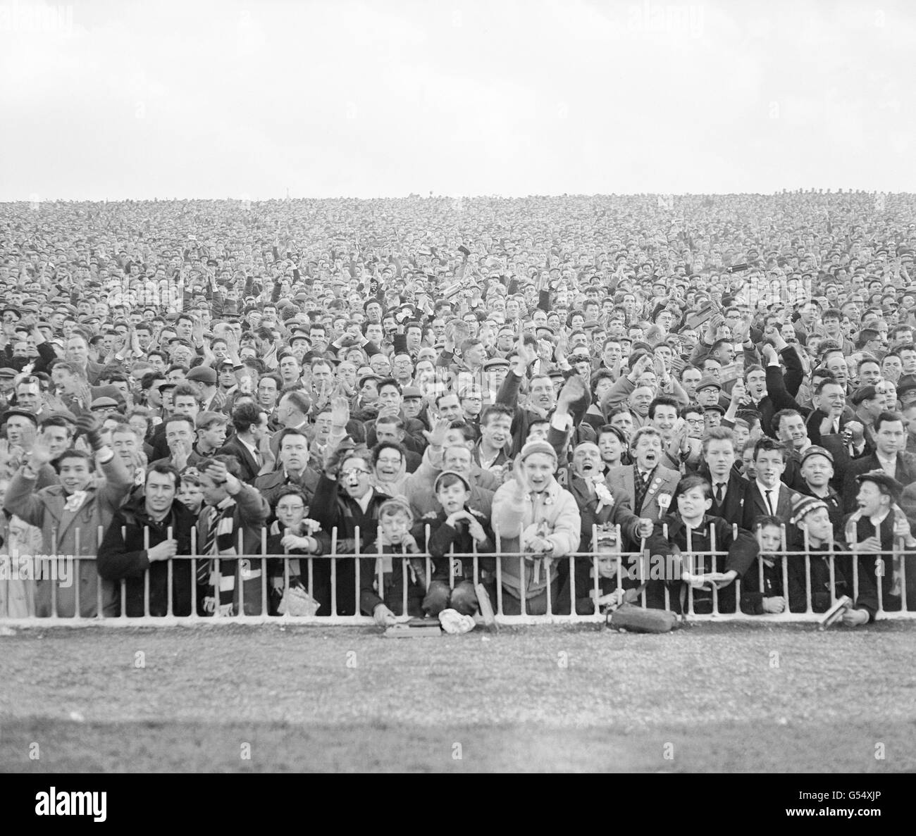 Part of the large crowd that attended the match hi-res stock ...