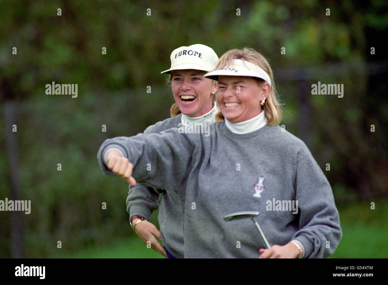 Helen Alfredsson and Liselotte Neumann of Sweden celebrate winning ...