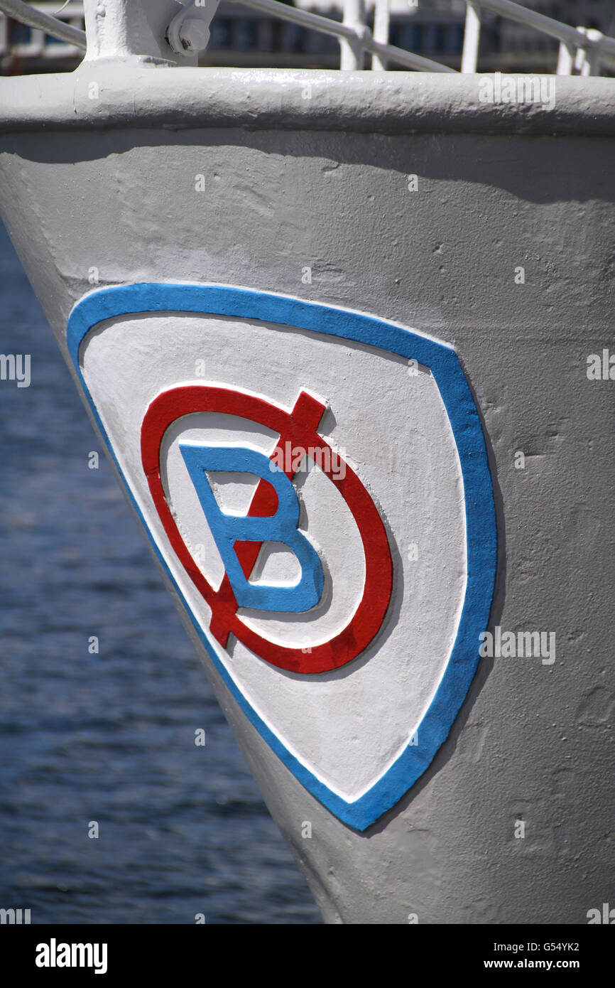 Old ship with bow crest Stock Photo - Alamy