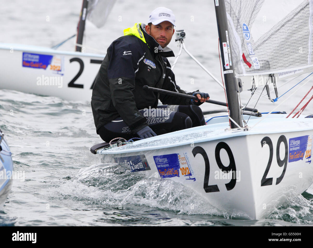 Sailing - Finn Gold Cup - Day Five - Falmouth Stock Photo - Alamy