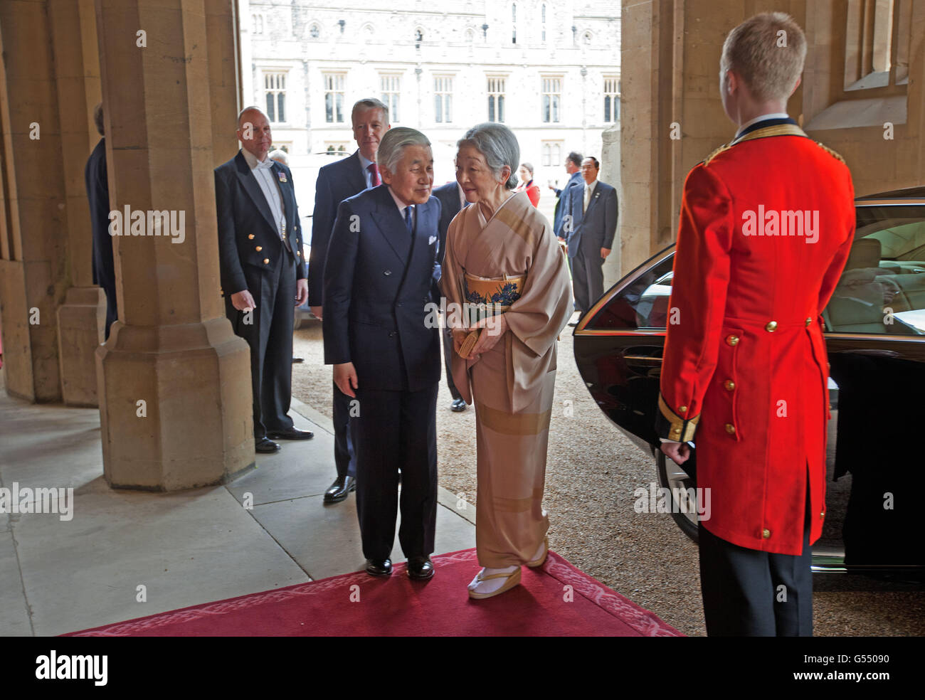 His Majesty The Emperor and Her Majesty The Empress of Japan arrive at ...
