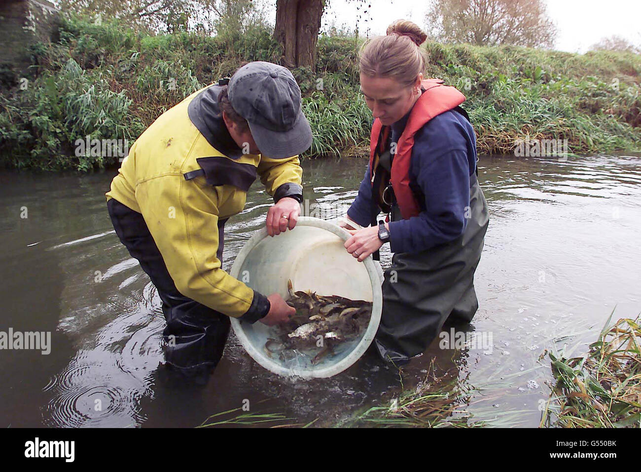 Fisheries officers Nicola Caetano (right) and Matt Carter from the ...