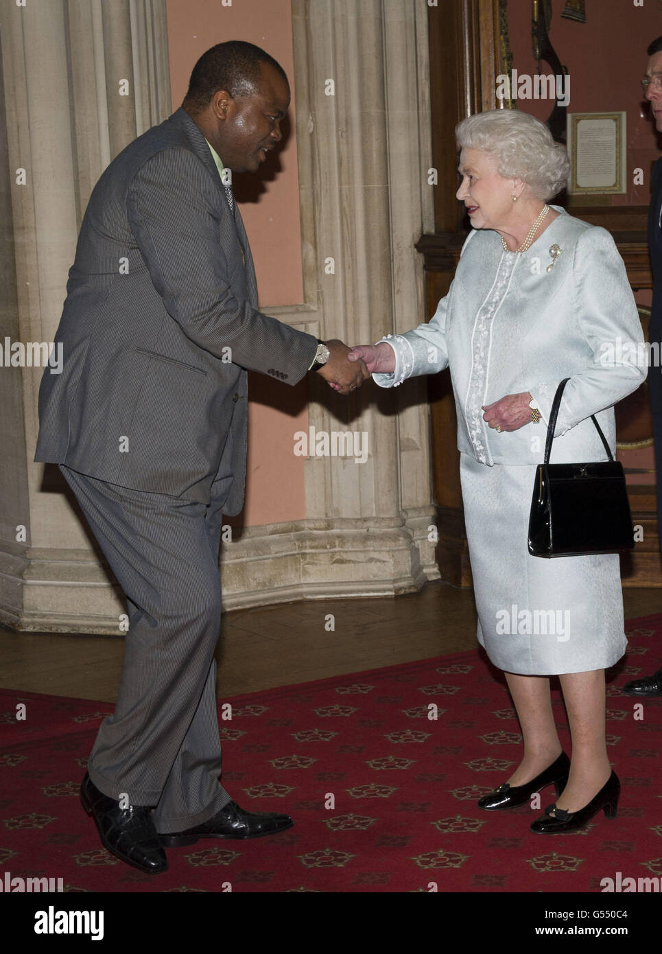 King Mswati III of Swaziland arrives at a lunch for Sovereign Monarch's ...