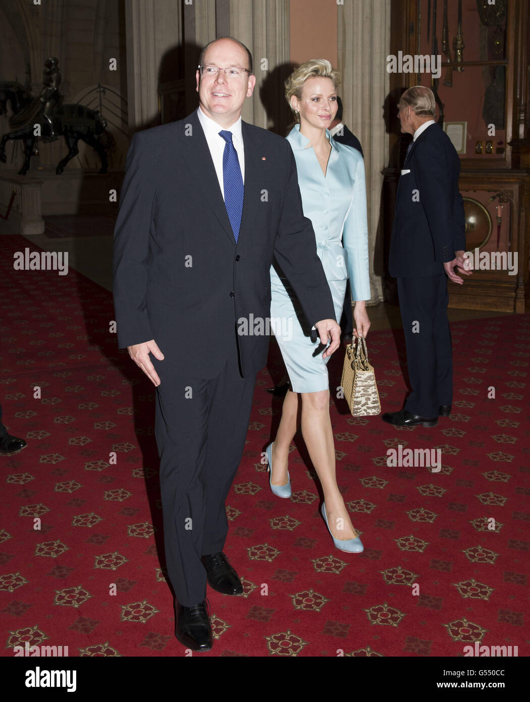Prince Albert II and Princess Charlene of Monaco at a lunch for ...