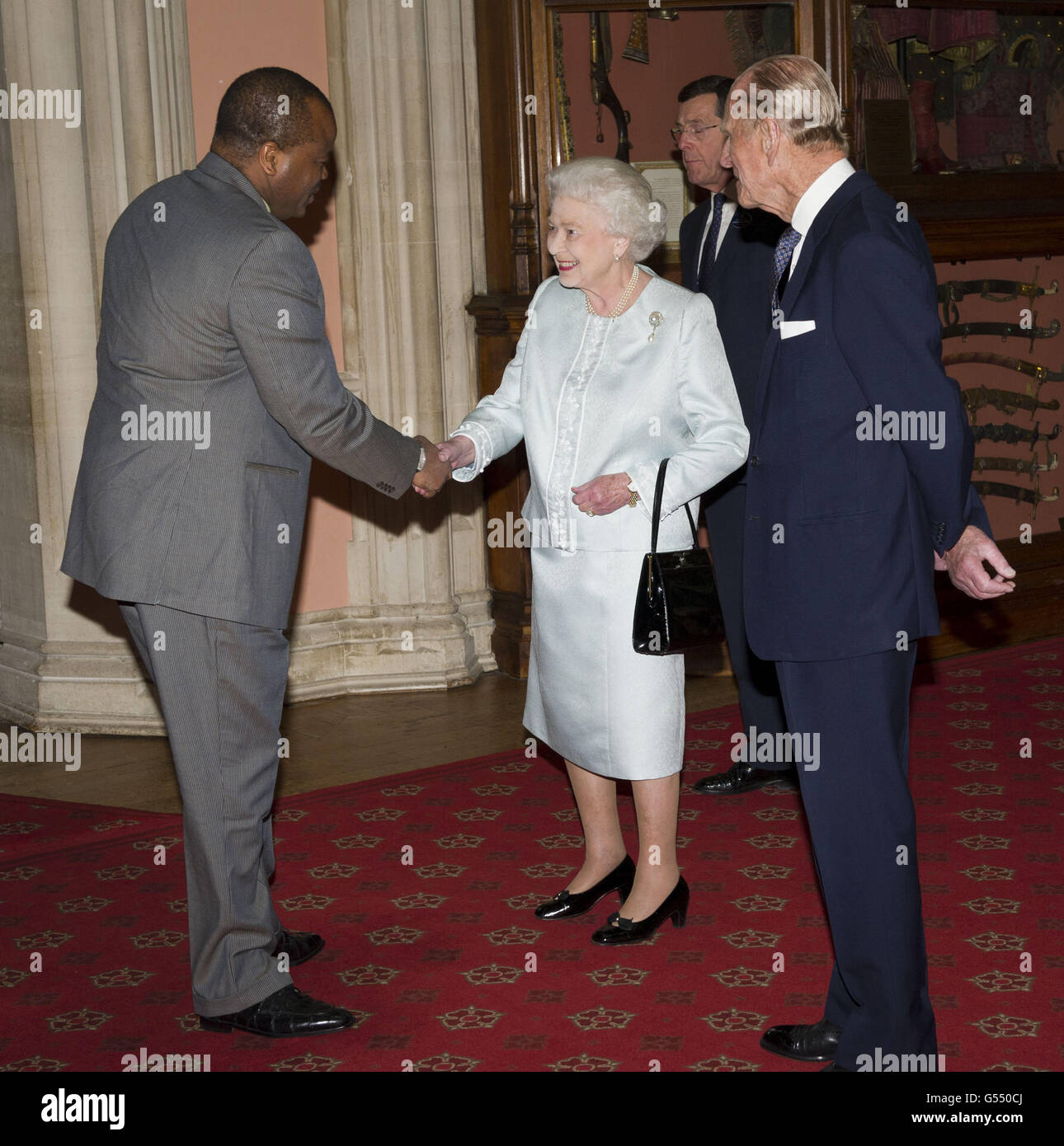 King Mswati III of Swaziland arrives at a lunch for Sovereign Monarch's ...