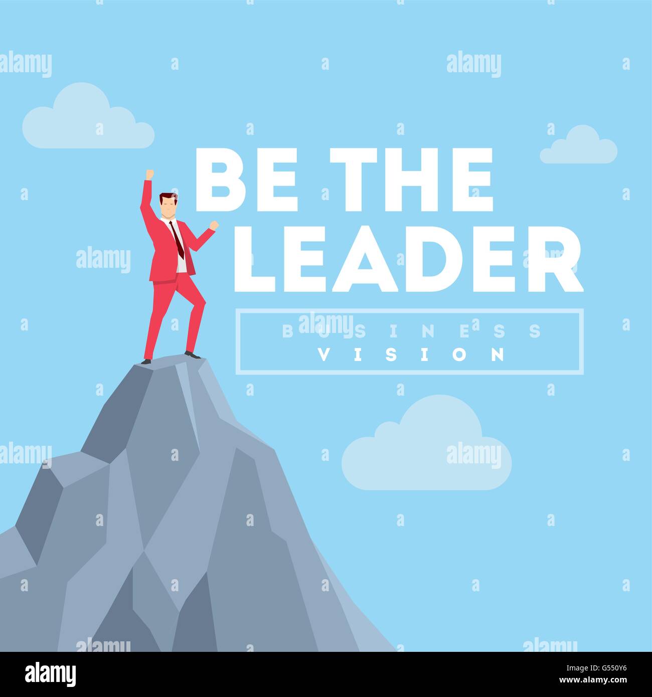 Be the Leader. Business concept illustration. Businessman in red suit ...
