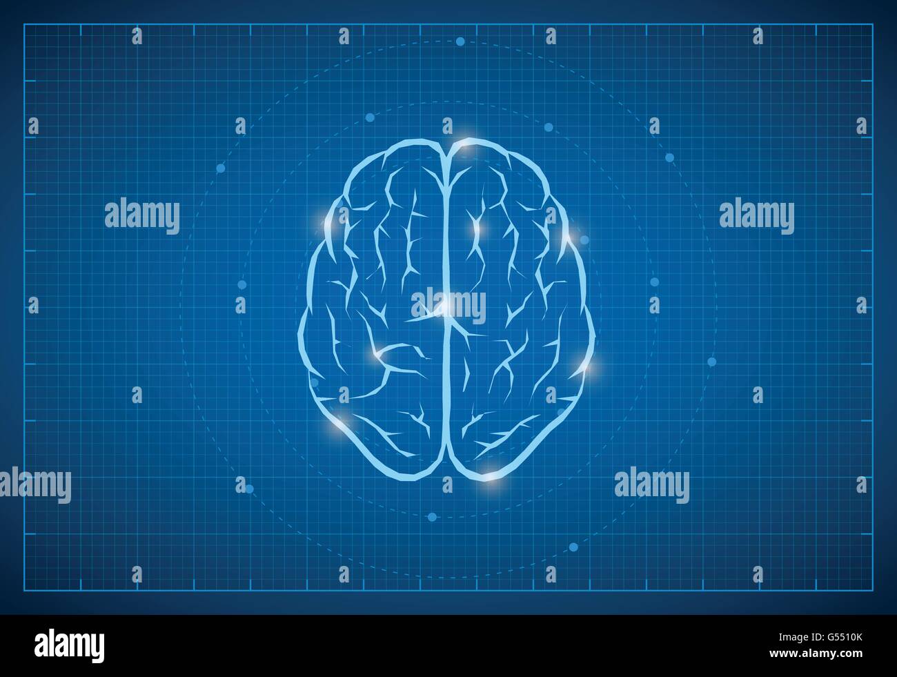 Vector brain symbol on blueprint Stock Vector Image & Art - Alamy