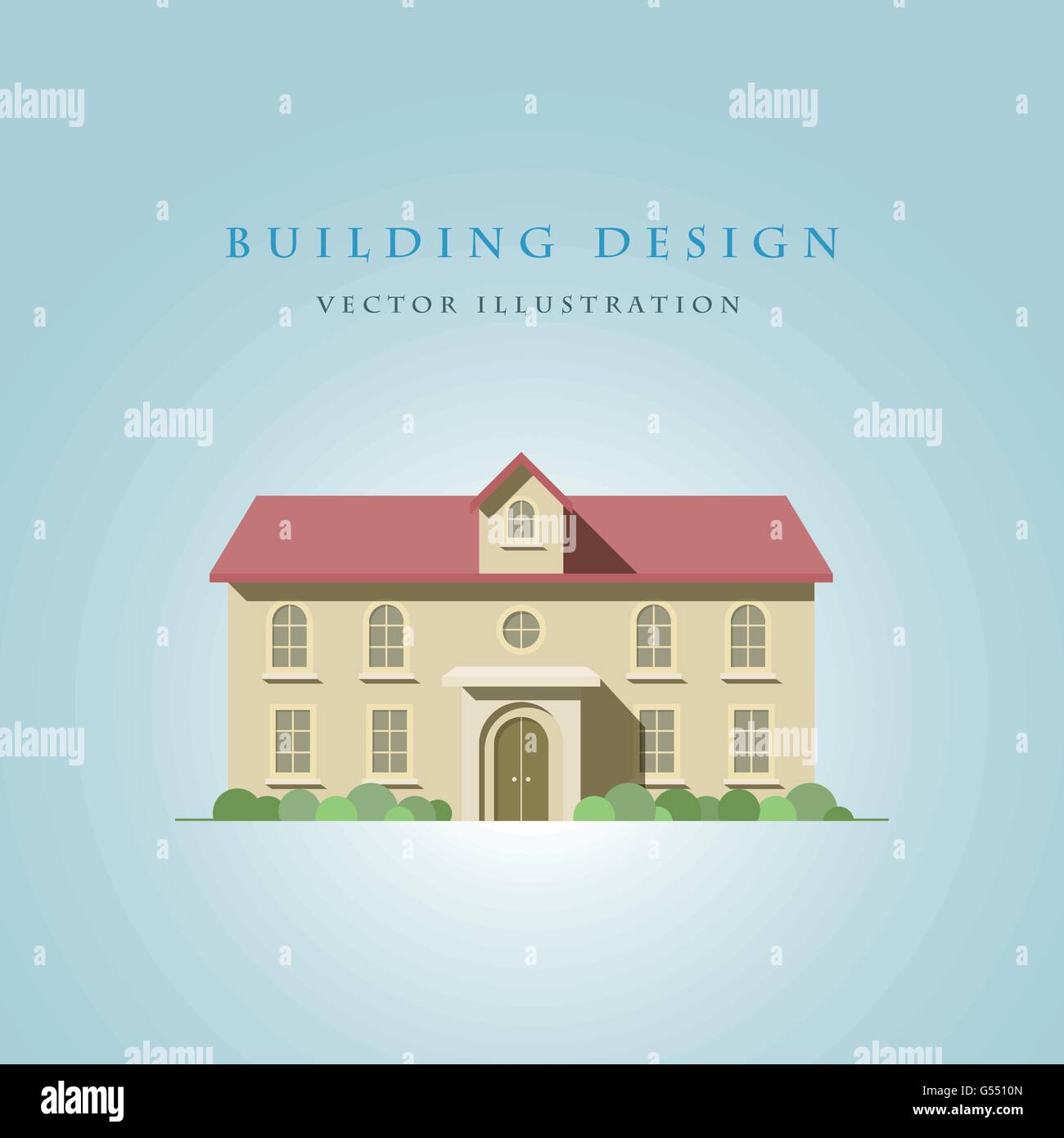 Vector flat illustration of a house. Elements are layered separately in ...