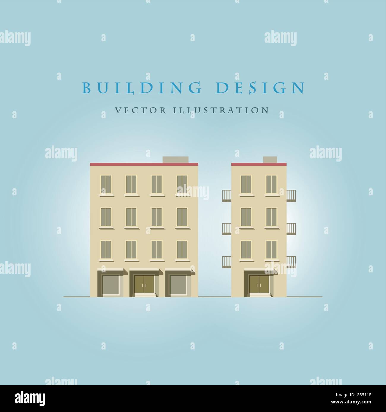 Vector flat illustration of a house. Elements are layered separately in ...