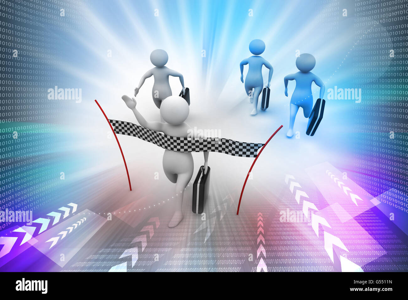 Business man reaching the finishing line Stock Photo - Alamy