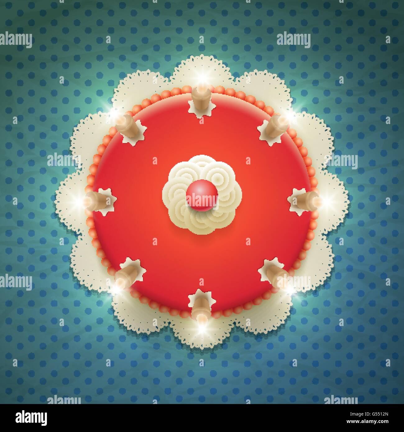 Cake top vintage illustration Stock Vector Images - Alamy