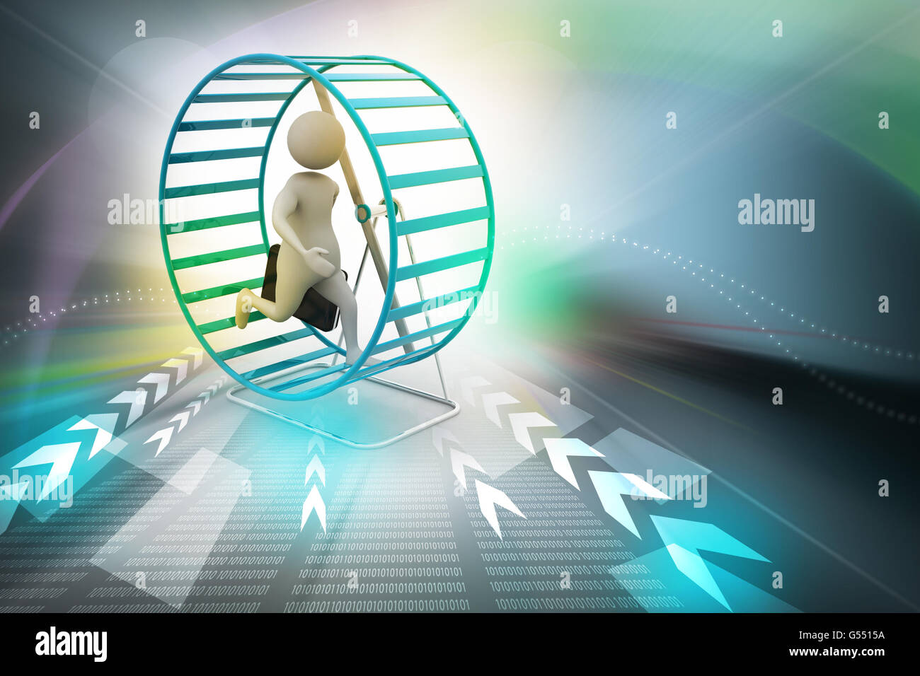 Man climbing the rotating wheel Stock Photo - Alamy