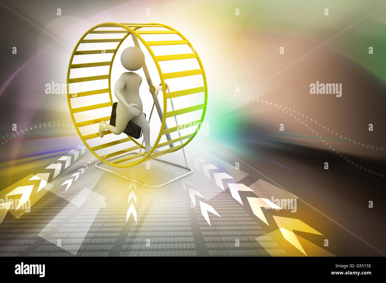 Man climbing the rotating wheel Stock Photo - Alamy