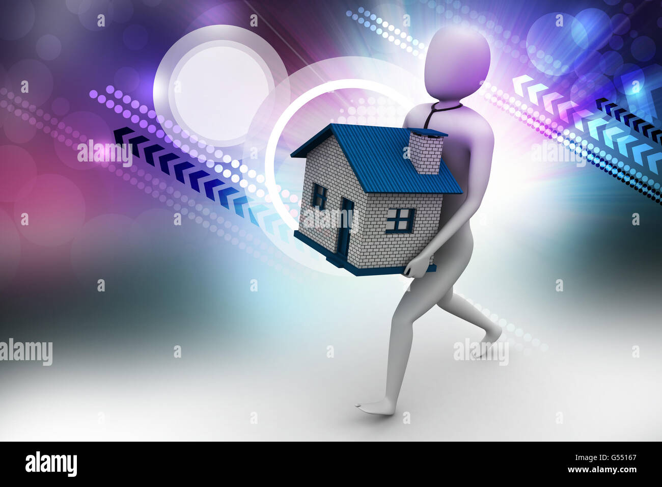 3d man holding small house hi-res stock photography and images - Alamy