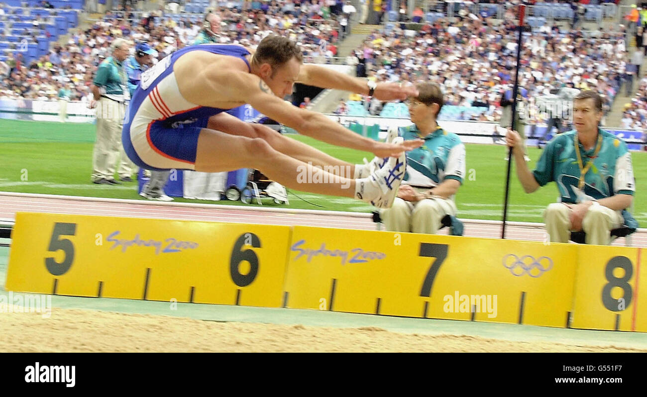 Great Britain's Dean Macey in action during the Long Jump section of ...