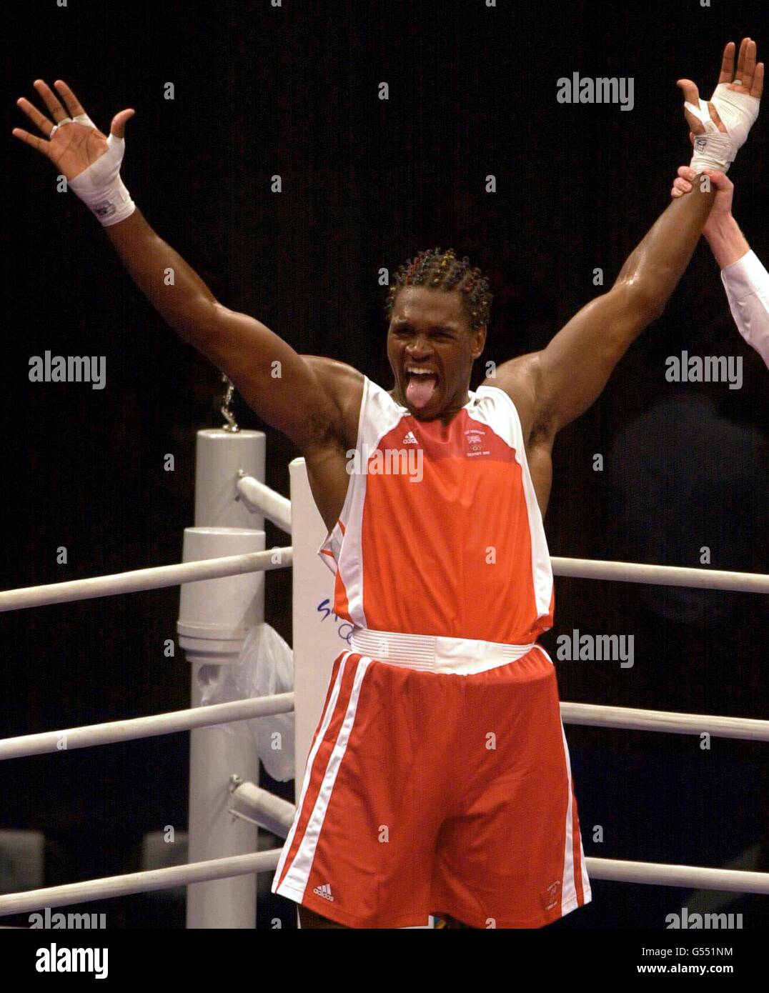 Audley harrison celebrates hi-res stock photography and images - Alamy