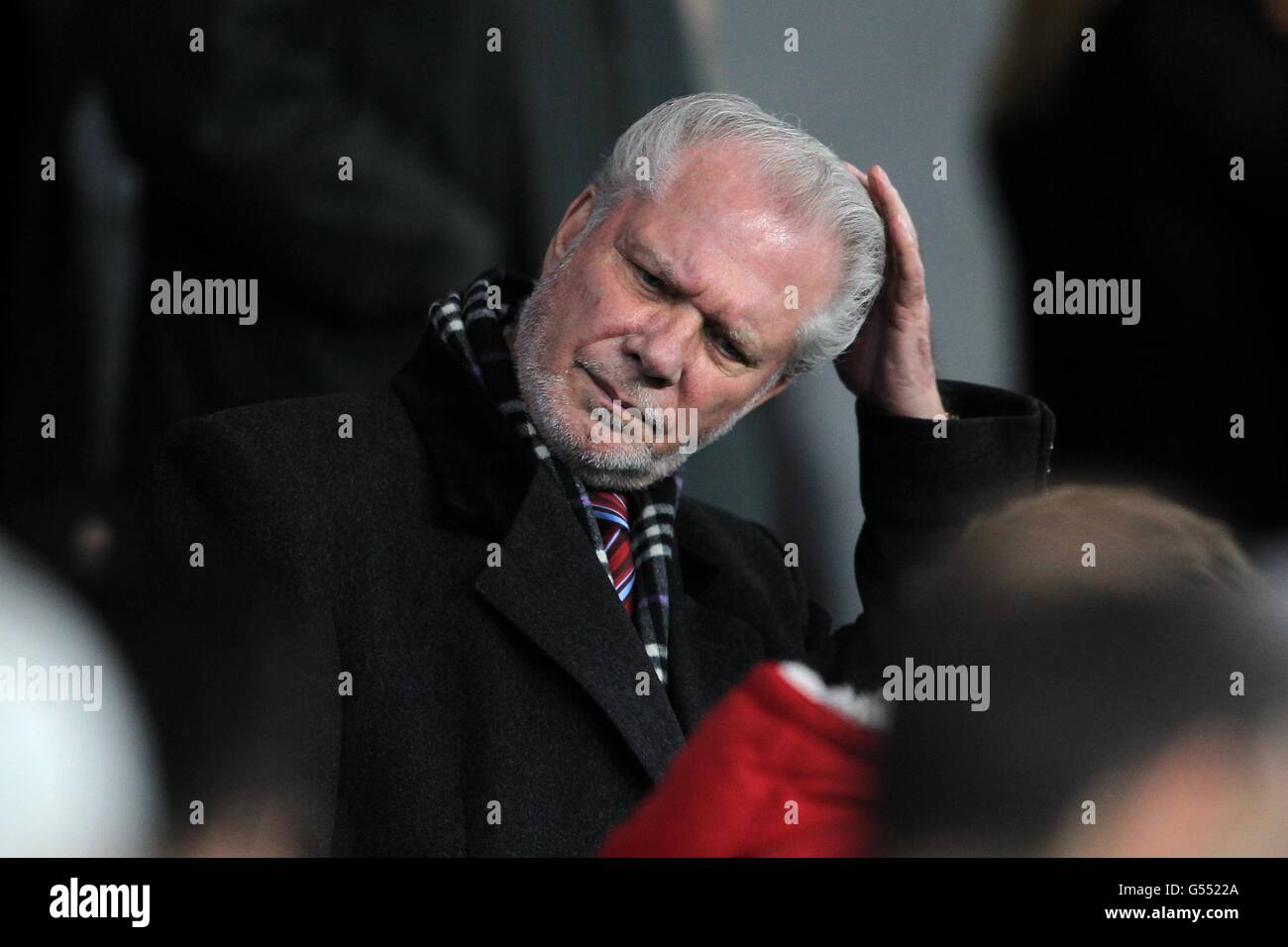 West ham united co owner david gold in stands hi-res stock photography ...