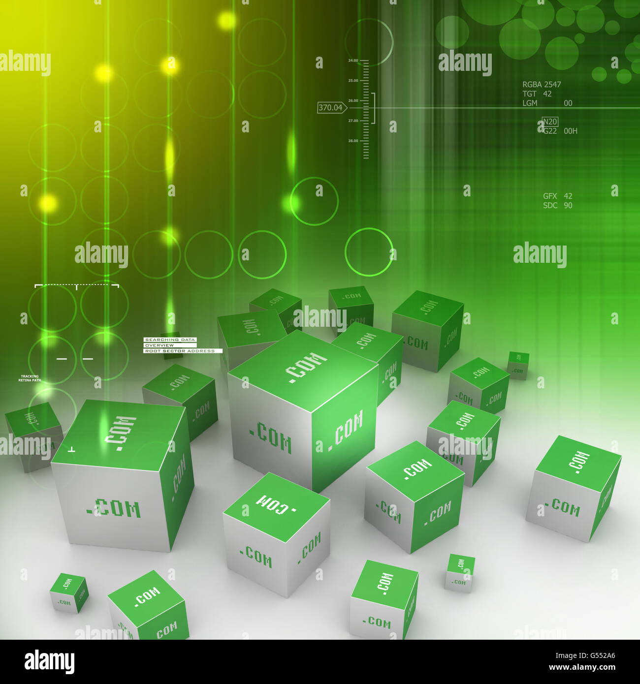 Dot com domain in cubes Stock Photo - Alamy