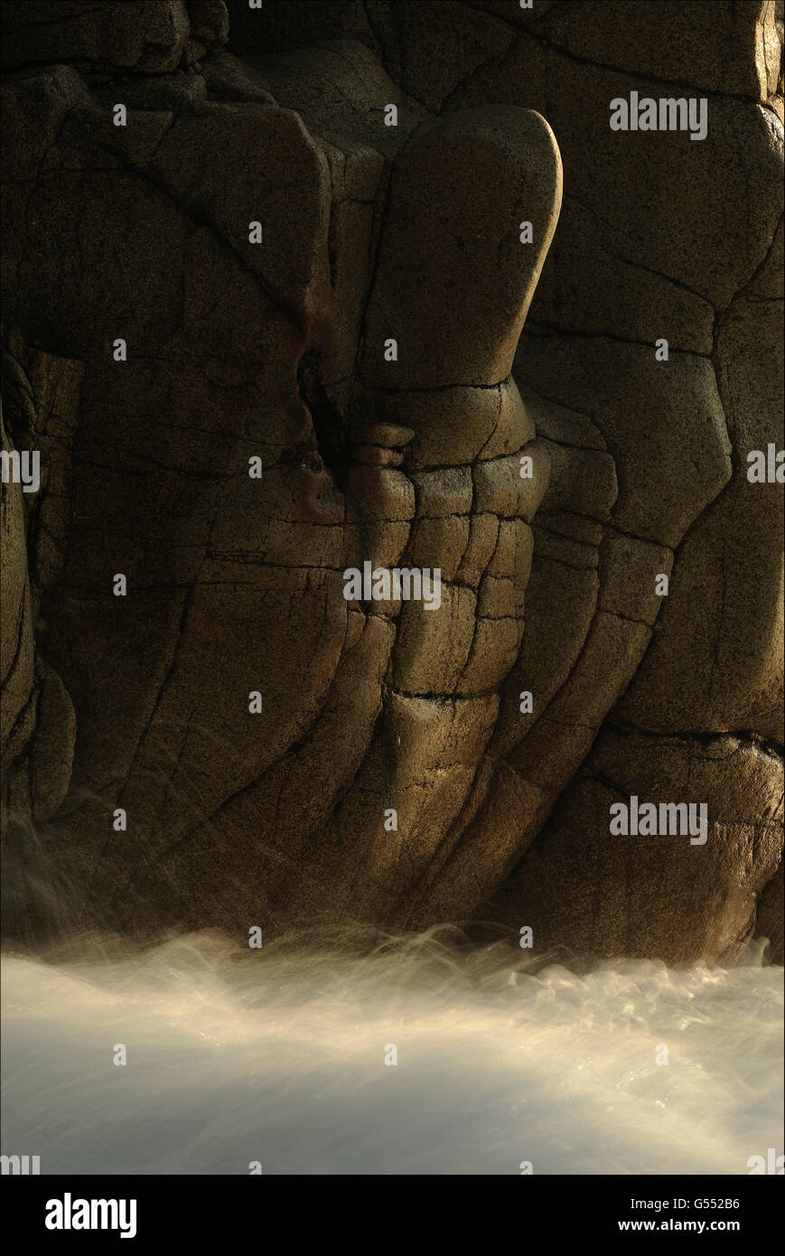 Natural shape in the rocks of Diving stone man cot valley Stock Photo ...